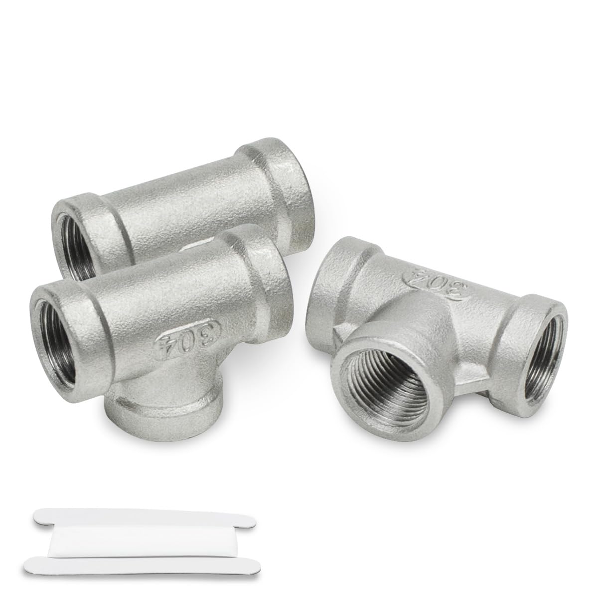 Snapklik.com : BWINTECH 3PCS 304 Stainless Steel Tee Pipe Fittings For ...