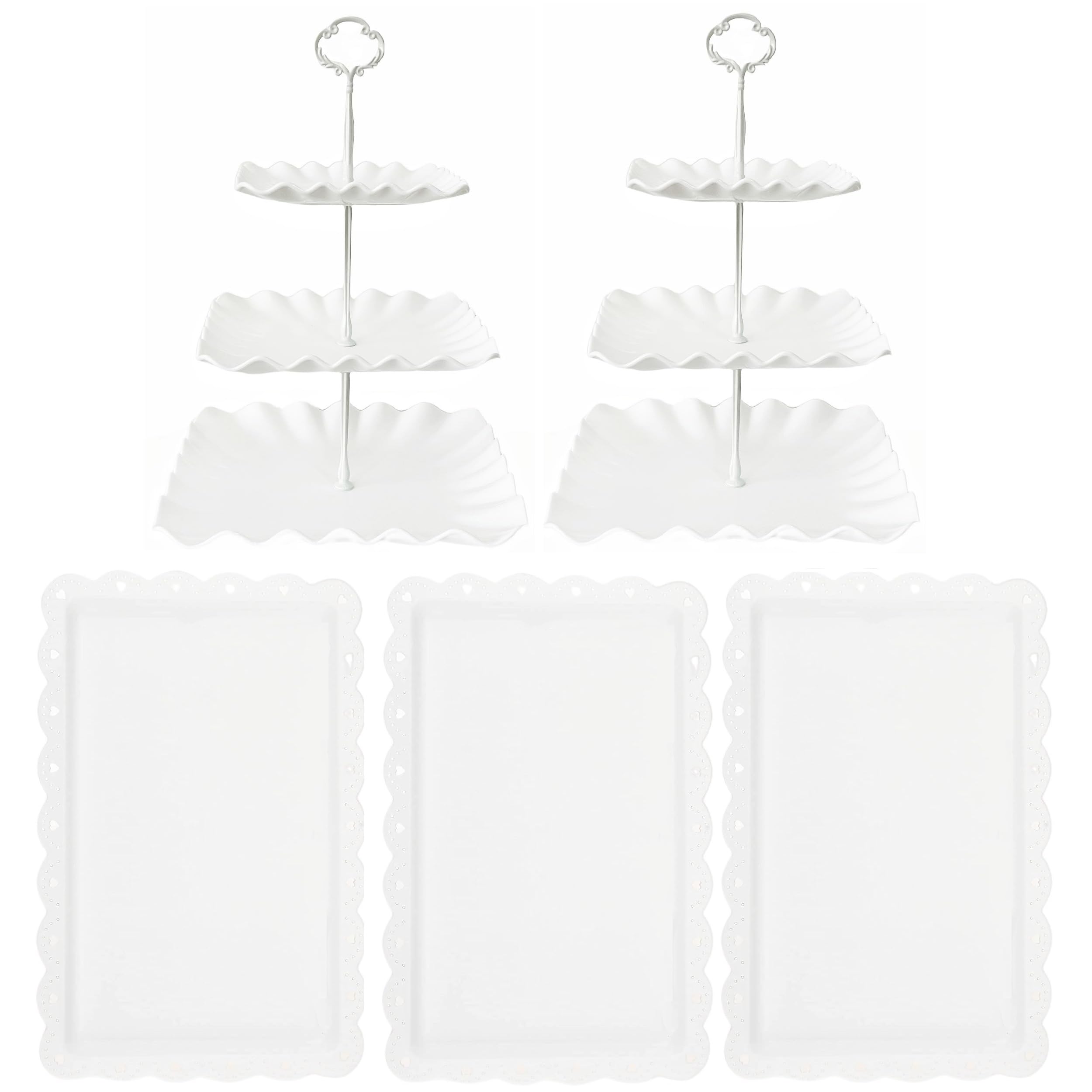 Amazon.com | 5 Pcs Cupcake Stand Set - Plastic Dessert Table Display ...