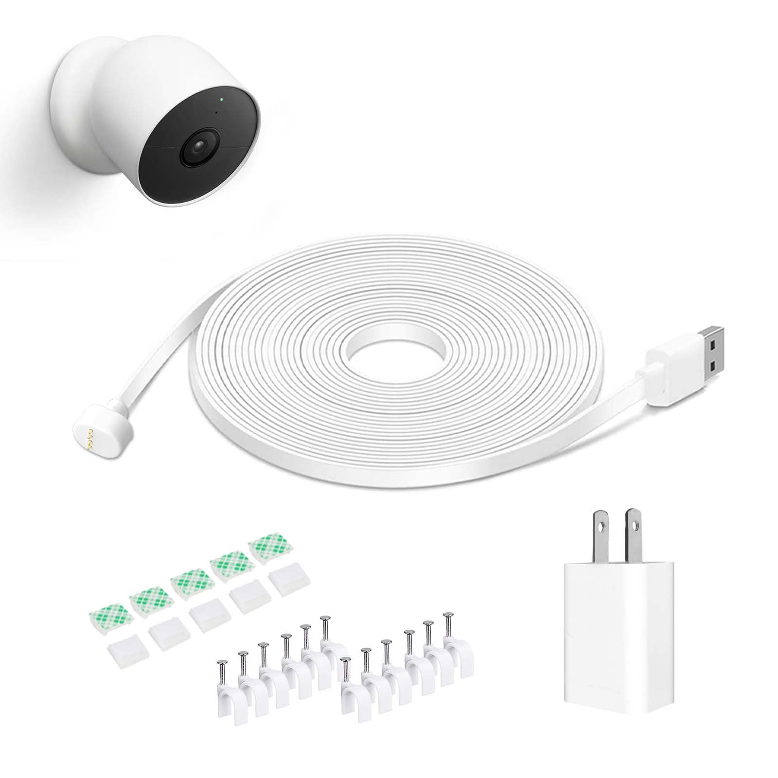 Amazon.com: DIANMU 20FT Power Cable and Adapter for Google Nest Cam ...