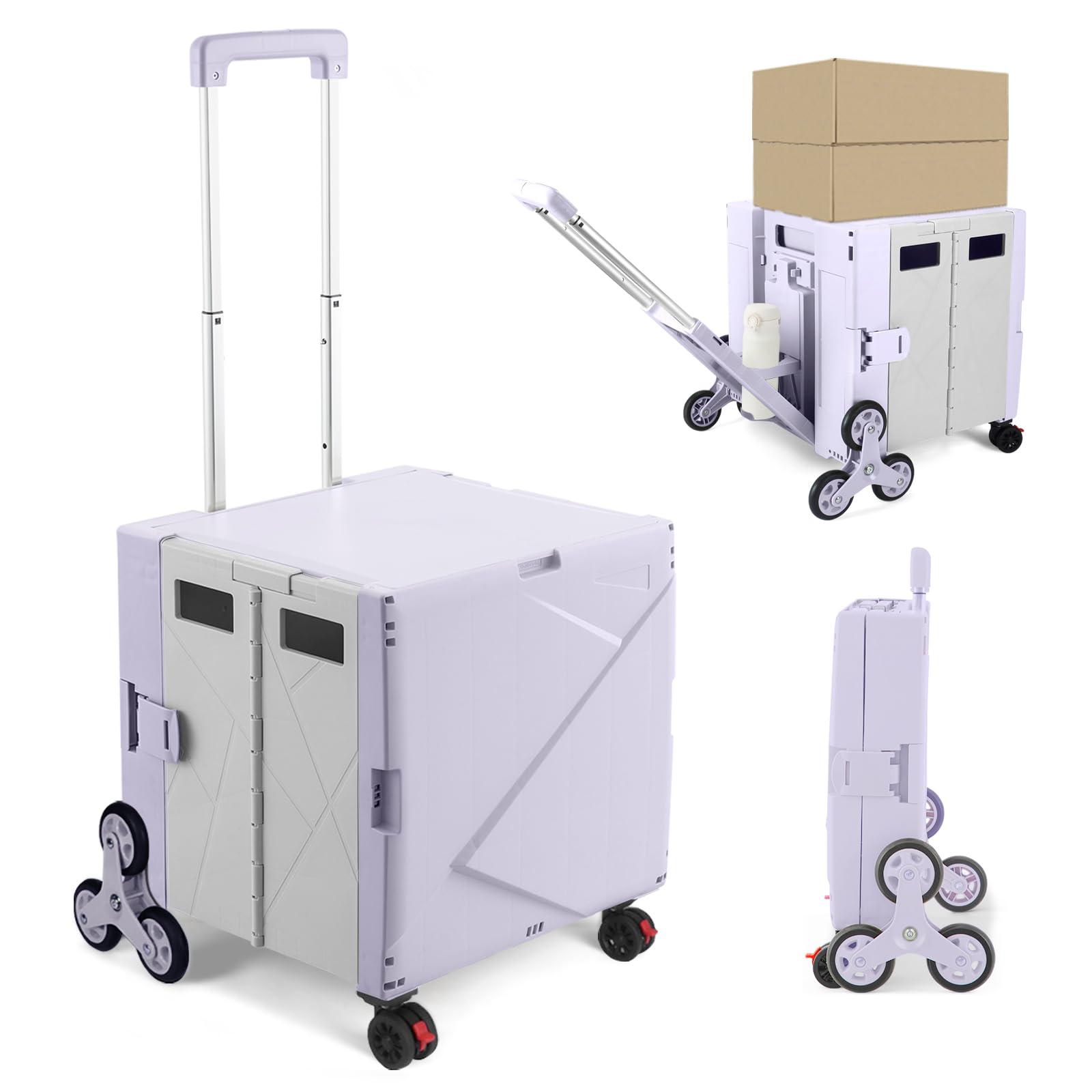 Amazon.com: 76L Folding Utility Cart Portable Rolling Crate Handcart ...