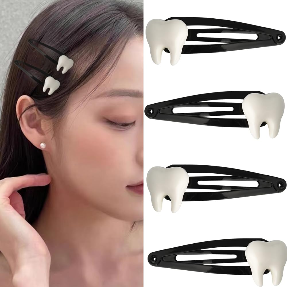 Amazon.com : Tooth Shaped Hair Clips Goth Gothic Halloween Hair ...