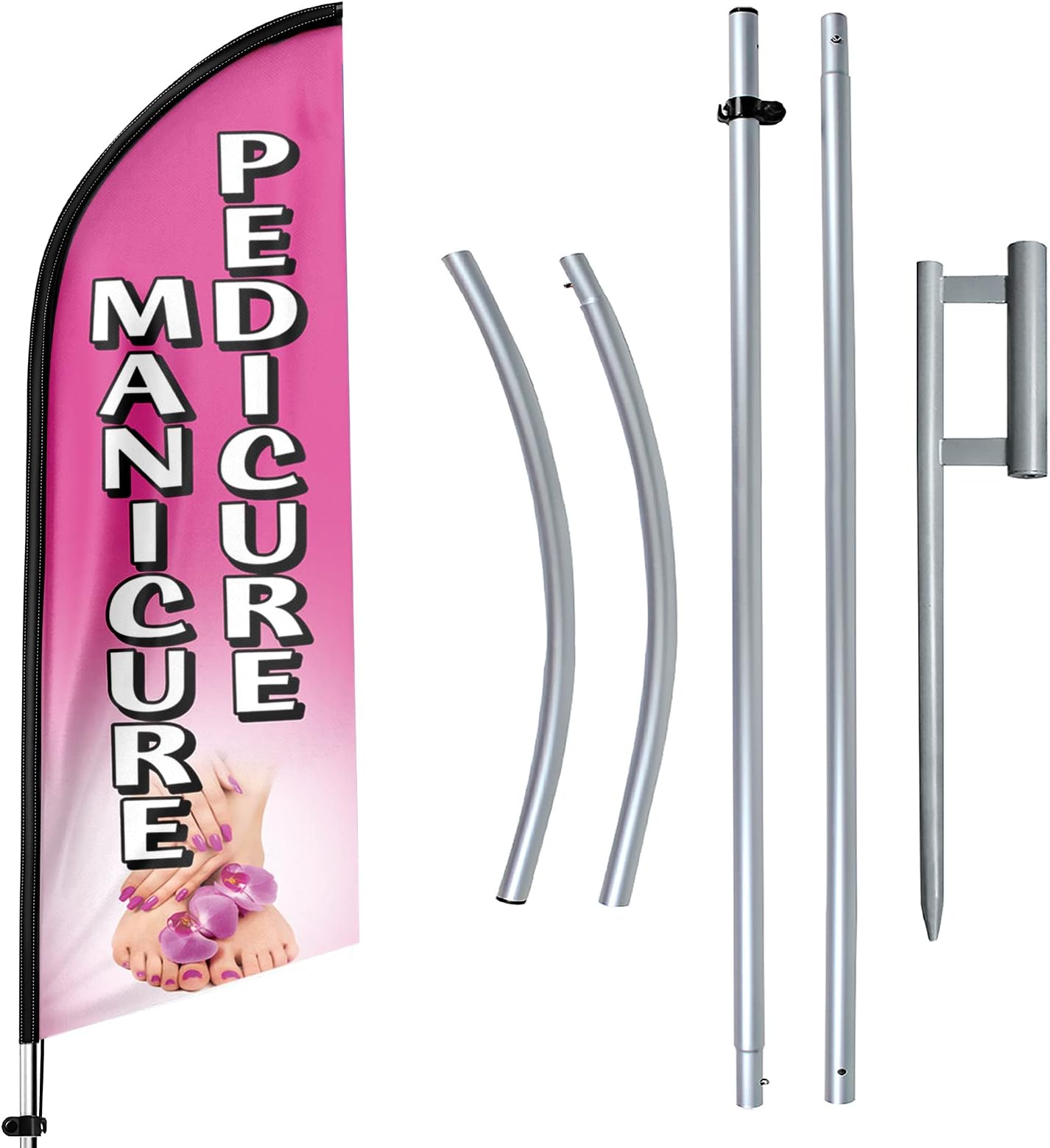Amazon.com : Vista Flags NAILS & SPA (Pink/White) Windless Feather ...