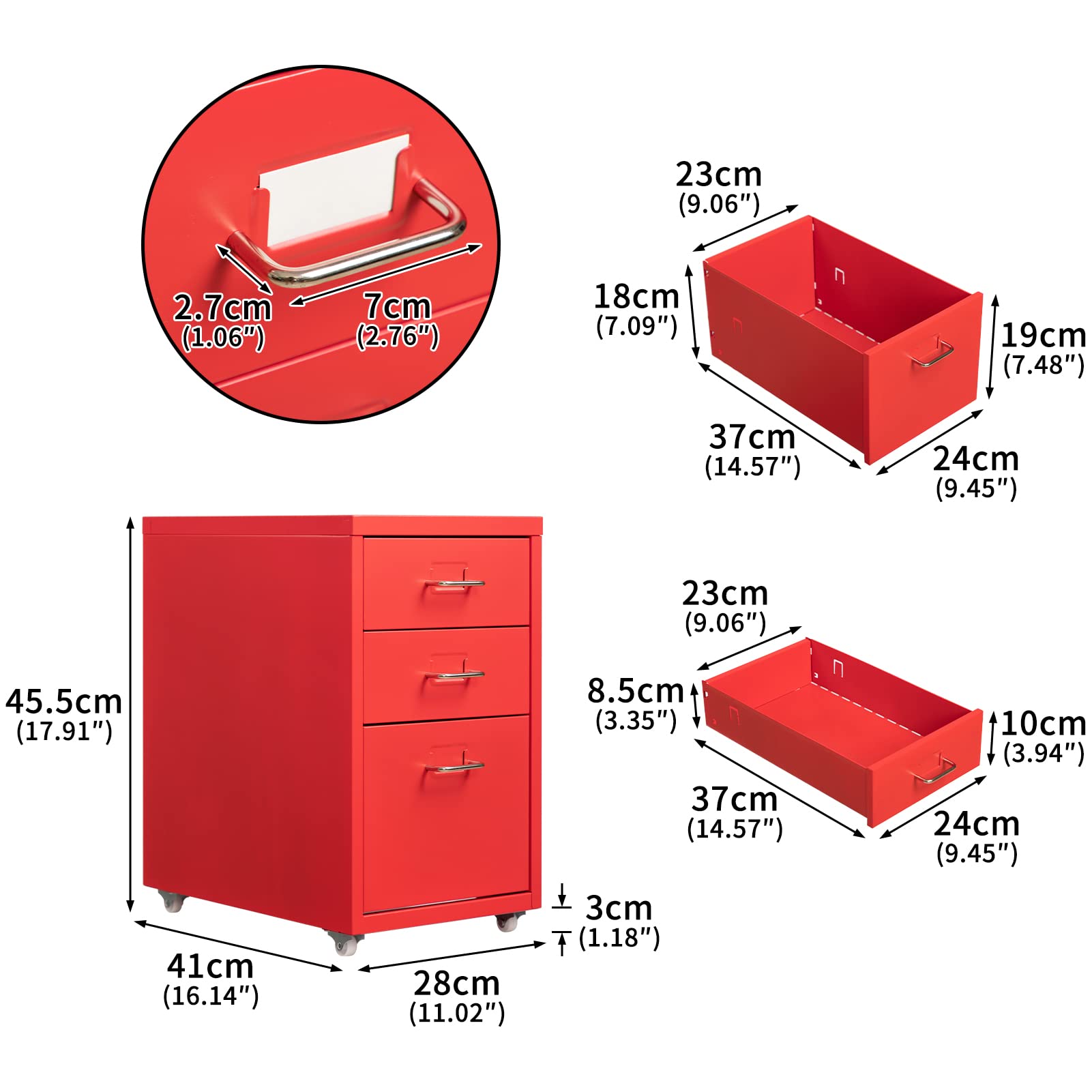 Snapklik.com : HollyHOME 3-Drawer Mobile Classification Storage Cabinet ...
