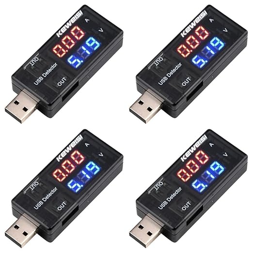 4PCS USB Power Meter, USB Current Meter, 3-9V 0-5A Voltage Tester ...