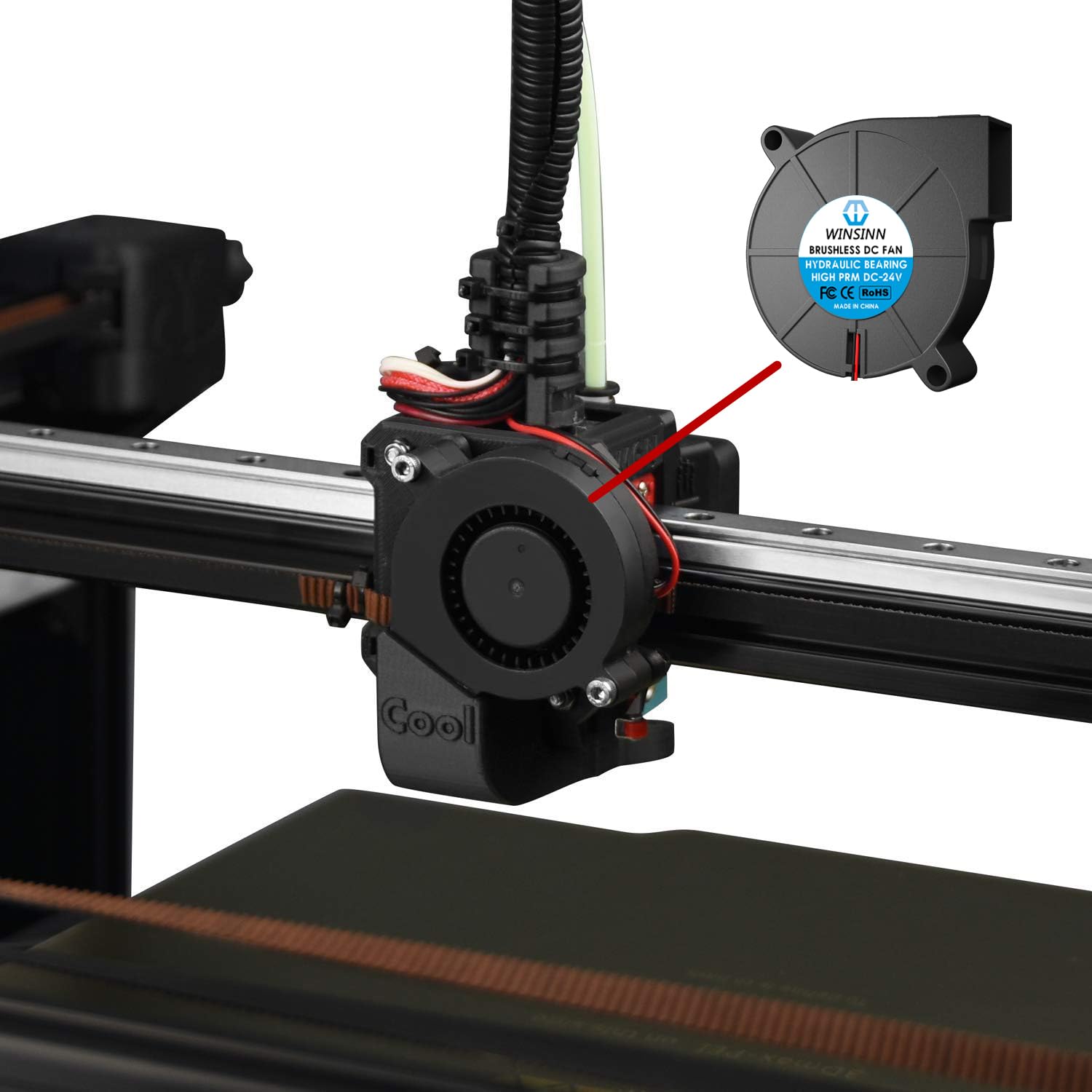 Snapklik.com : WINSINN 50mm 5015 Blower Fan 24V 7500PRM, 3D Printer 24 ...