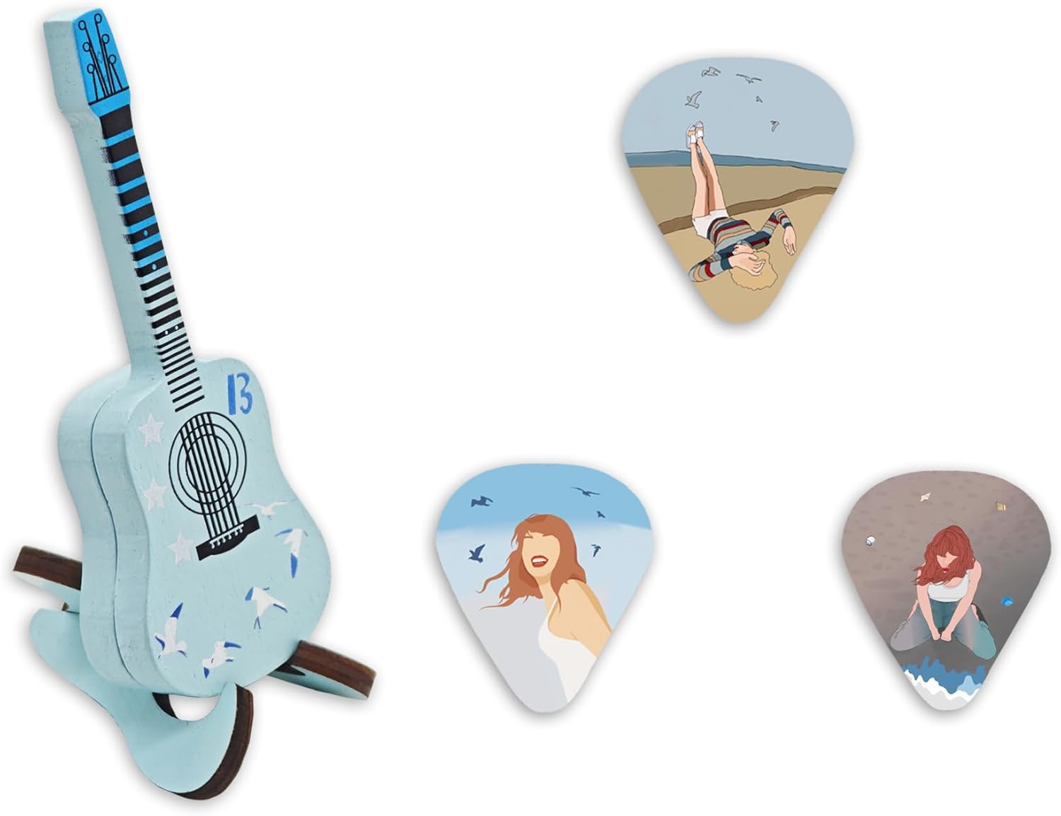 Amazon.com: LETISH Wooden Guitar Pick Case with 3 Real Wood Picks ...