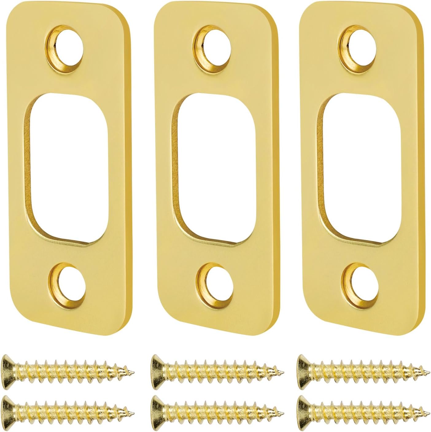 Deadbolt Strike Plate Backplate 1" x 2 1/4" Round Corner Round Corner ...