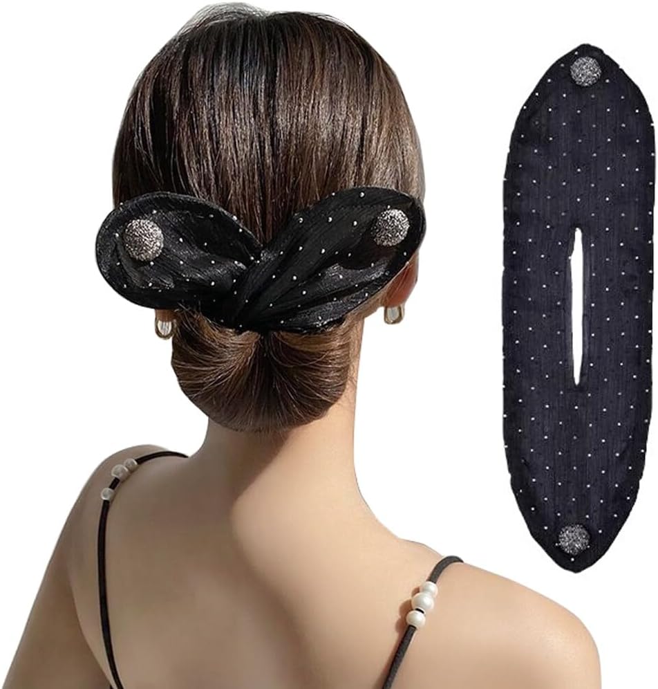 Shining Rhinestone Hair Bun Maker Magic Donut Hair Bun Maker Hair Twist ...