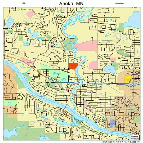 Amazon.com : Large Street & Road Map of Anoka, Minnesota MN - Printed ...