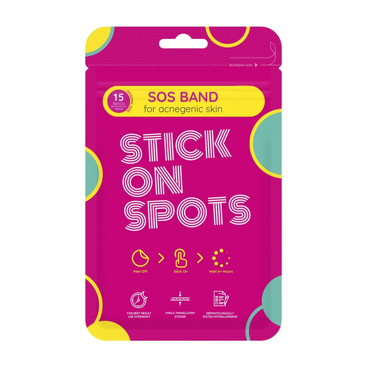 Stick On Spots Sos Band - 15 Adet Sivilce/Akne Patch : Amazon.com.tr ...