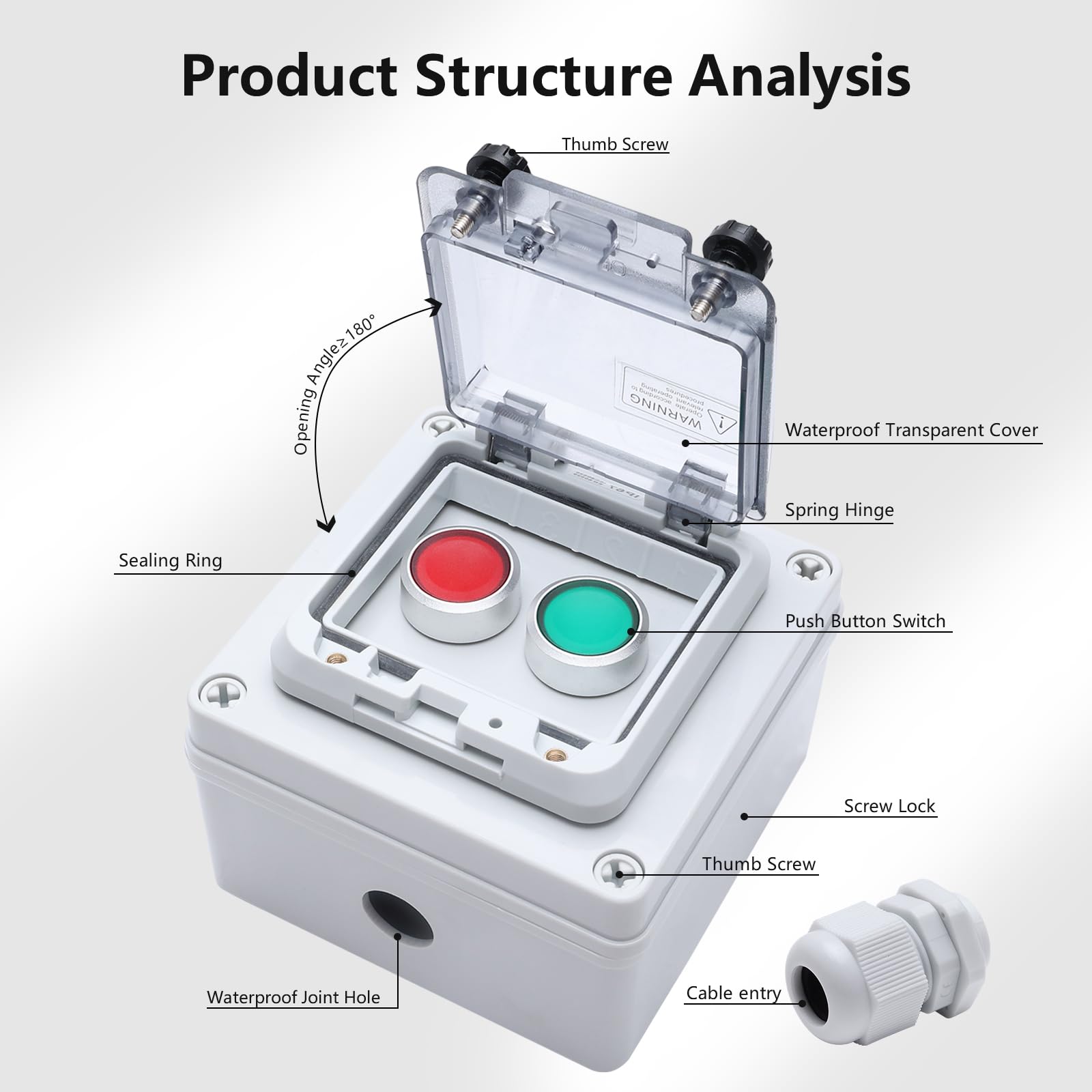 Snapklik.com : KERWINN Emergency Stop Button Box - Red And Green ...