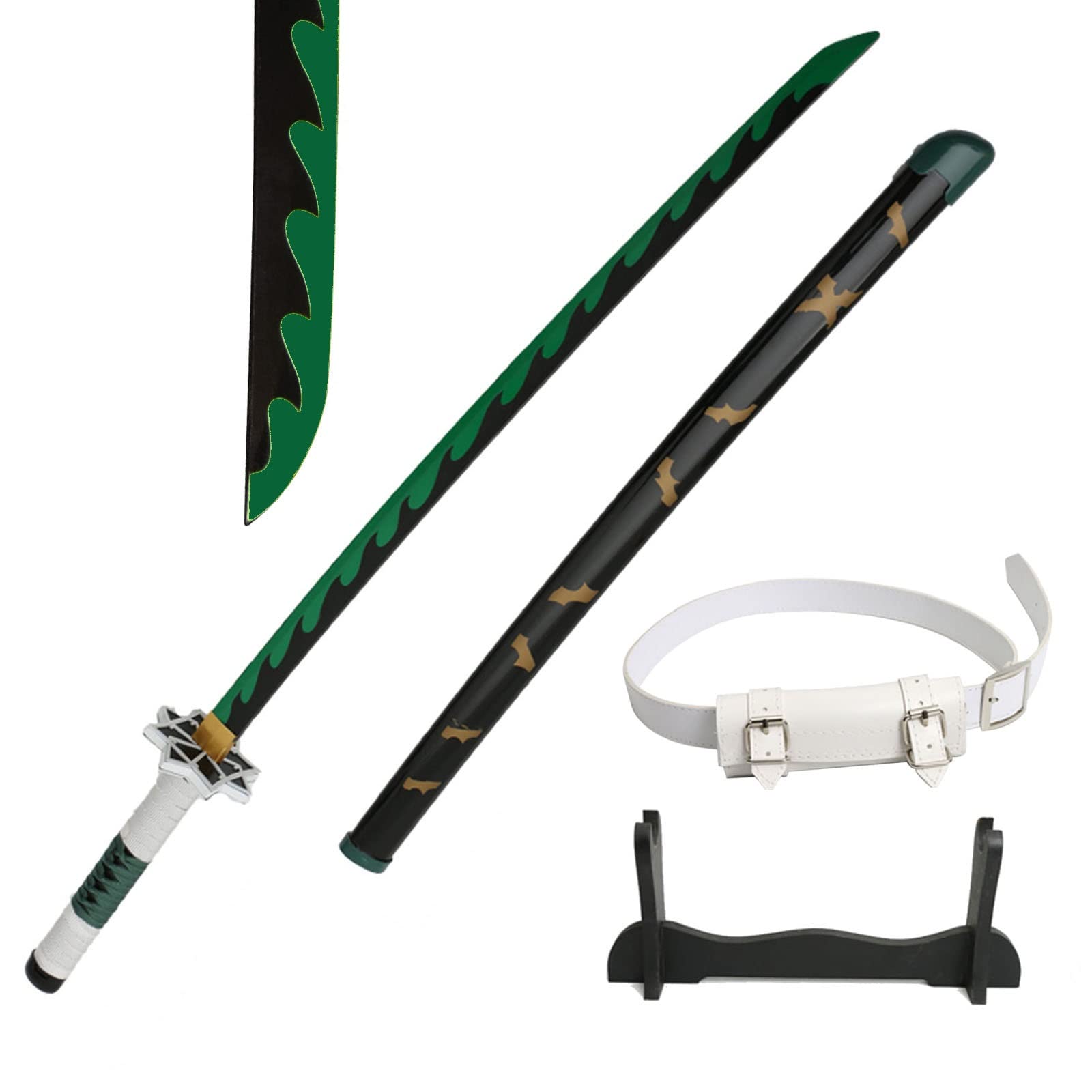 Buy Vrseis Bamboo Blade Demon Slayer with Scabbard and Stand Samurai s ...