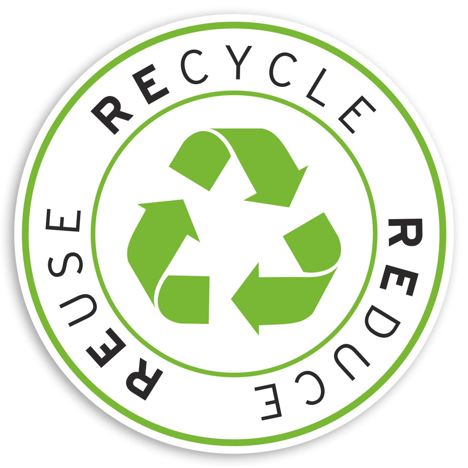 2 x 10cm Green Recycling Symbol Vinyl Stickers - Recycle Waste Sticker ...