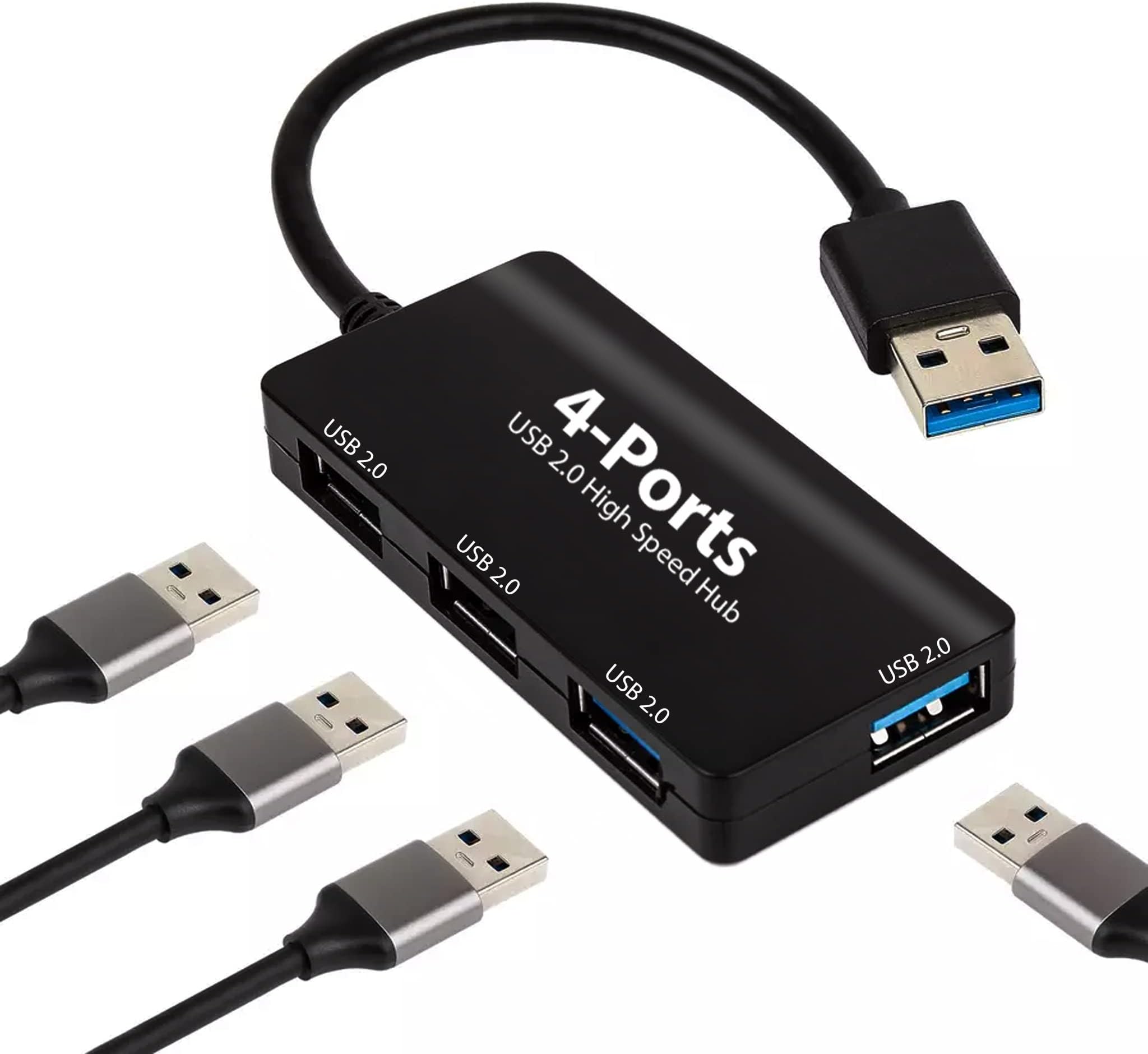 Pipestation USB Hub 4 Port - 4in1 USB Multiport Adapter - Compact USB ...