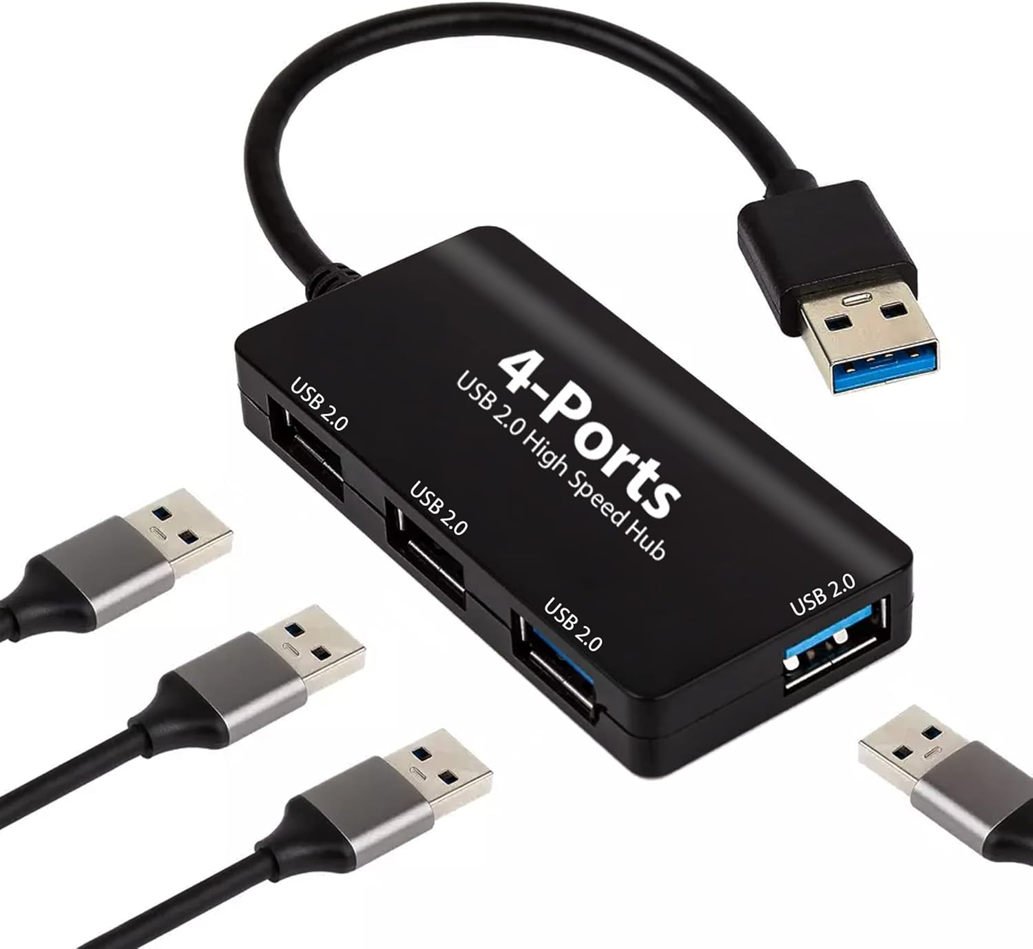 Pipestation USB Hub 4 Port - 4in1 USB Multiport Adapter - Compact USB ...