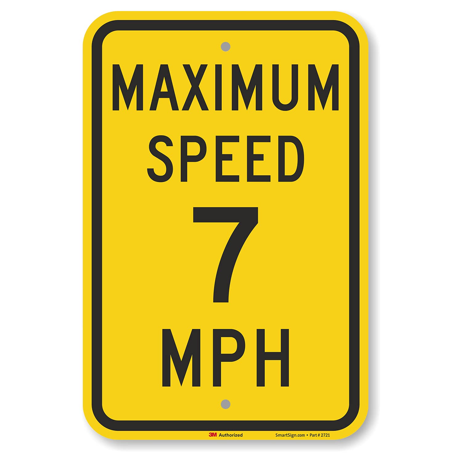 SmartSign 18 x 12 inch “Maximum Speed 7 MPH” Metal Sign, 63 mil ...