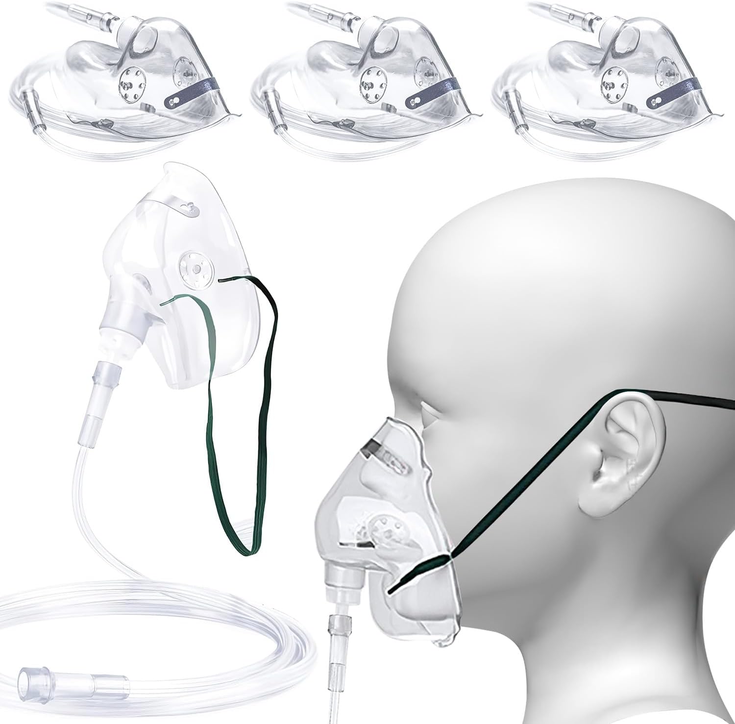 Amazon.com: Agooteam 3 Pack Oxygen Mask Pediatric Elongated Standard ...