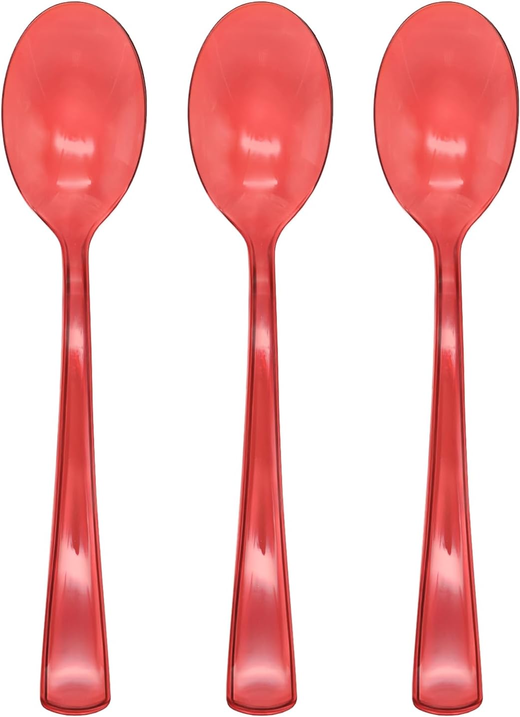 Amazon.com: 50 Pcs Clear Red Plastic Spoons, Red Utensils Heavy Duty ...