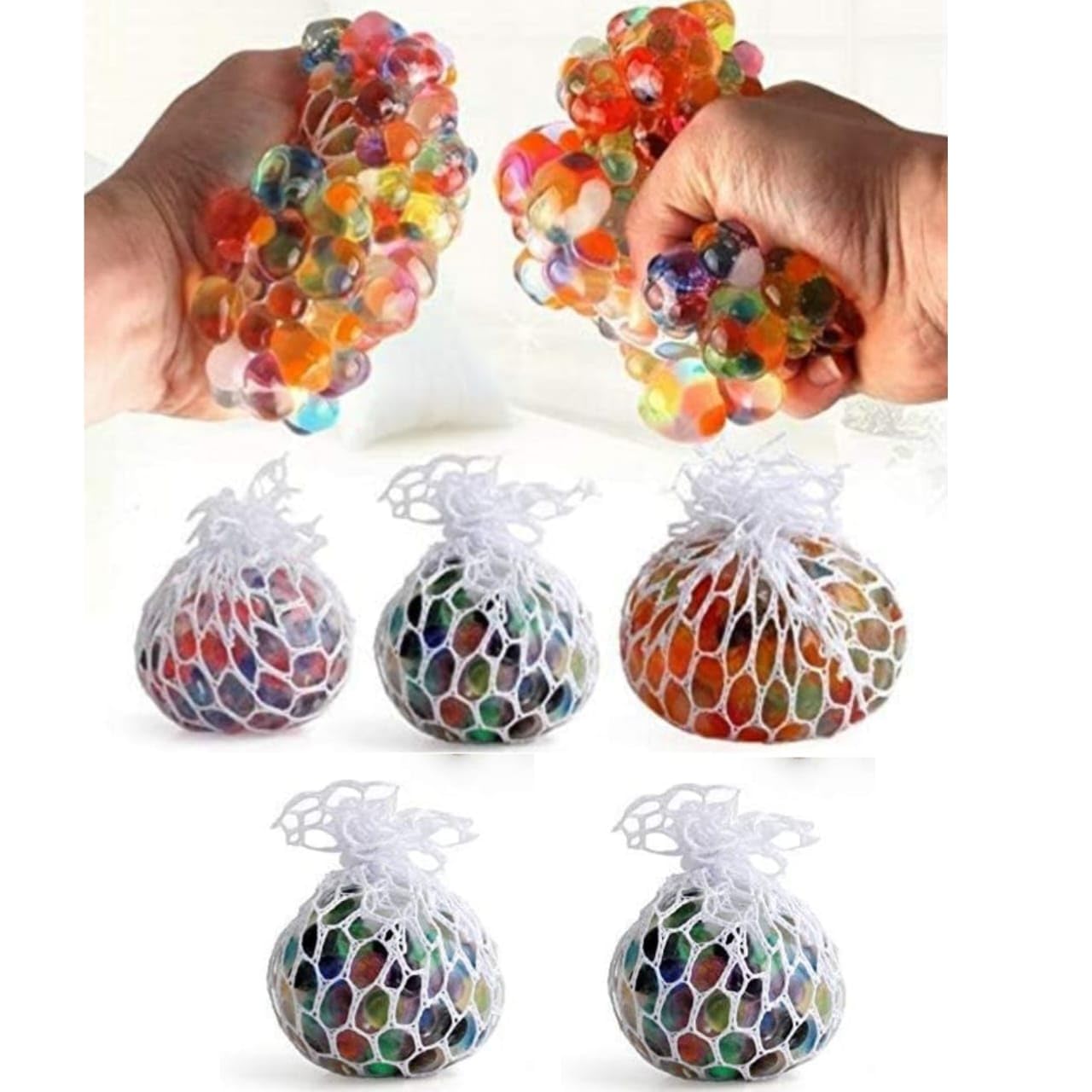 Buy TOYSFAST® ( Pack of 5 Pcs ) Mesh Squishy Ball Mesh Ball Stress ...
