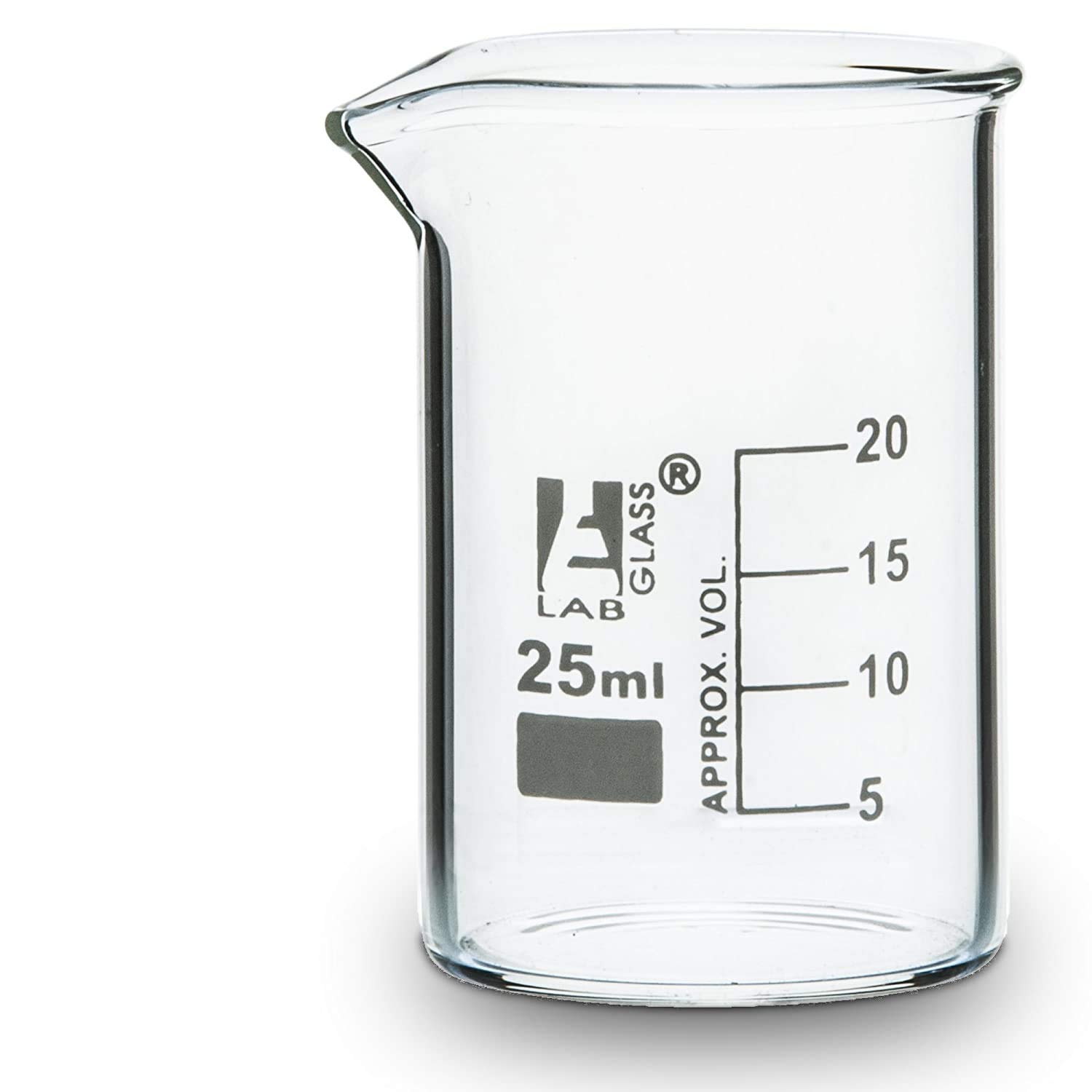 EISCO - Beaker - 25 ml Low Form Borosilicate Glass 3.3 Graduated as per ...