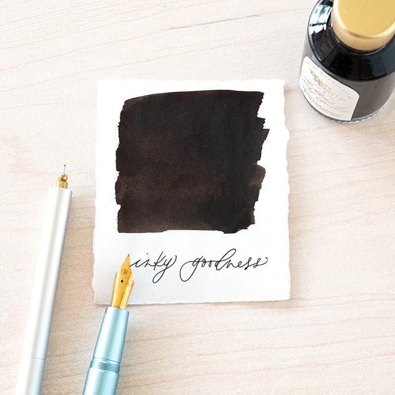 Tom's Studio Fountain Pen Ink, Deep Black Writing Ink, Glass Ink Bottle ...