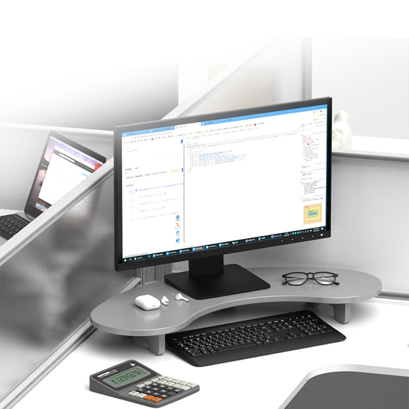 Amazon.com: Corner Monitor Stand Arc Office Desk Stand for Monitor ...