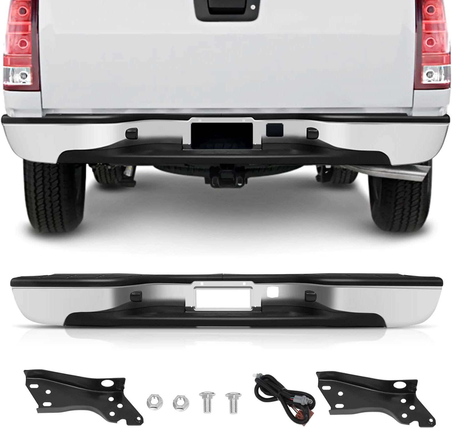 Amazon.com: SCITOO Rear Step Bumper, Heavy Duty Rear Bumper Bar Fit For ...