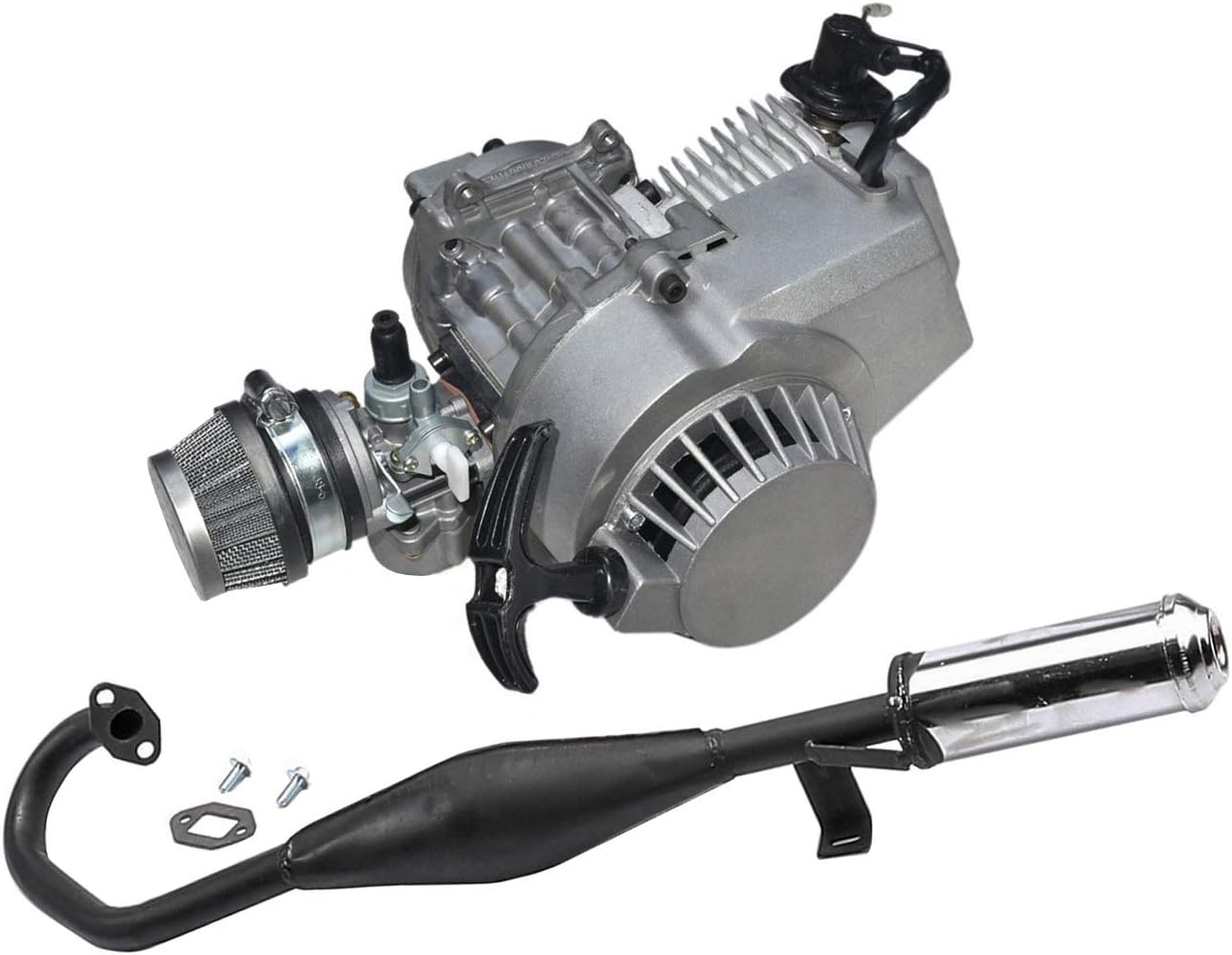 Amazon.com: WPHMOTO 49cc 2-Stroke Engine Motor and Exhaust Muffler Pipe ...