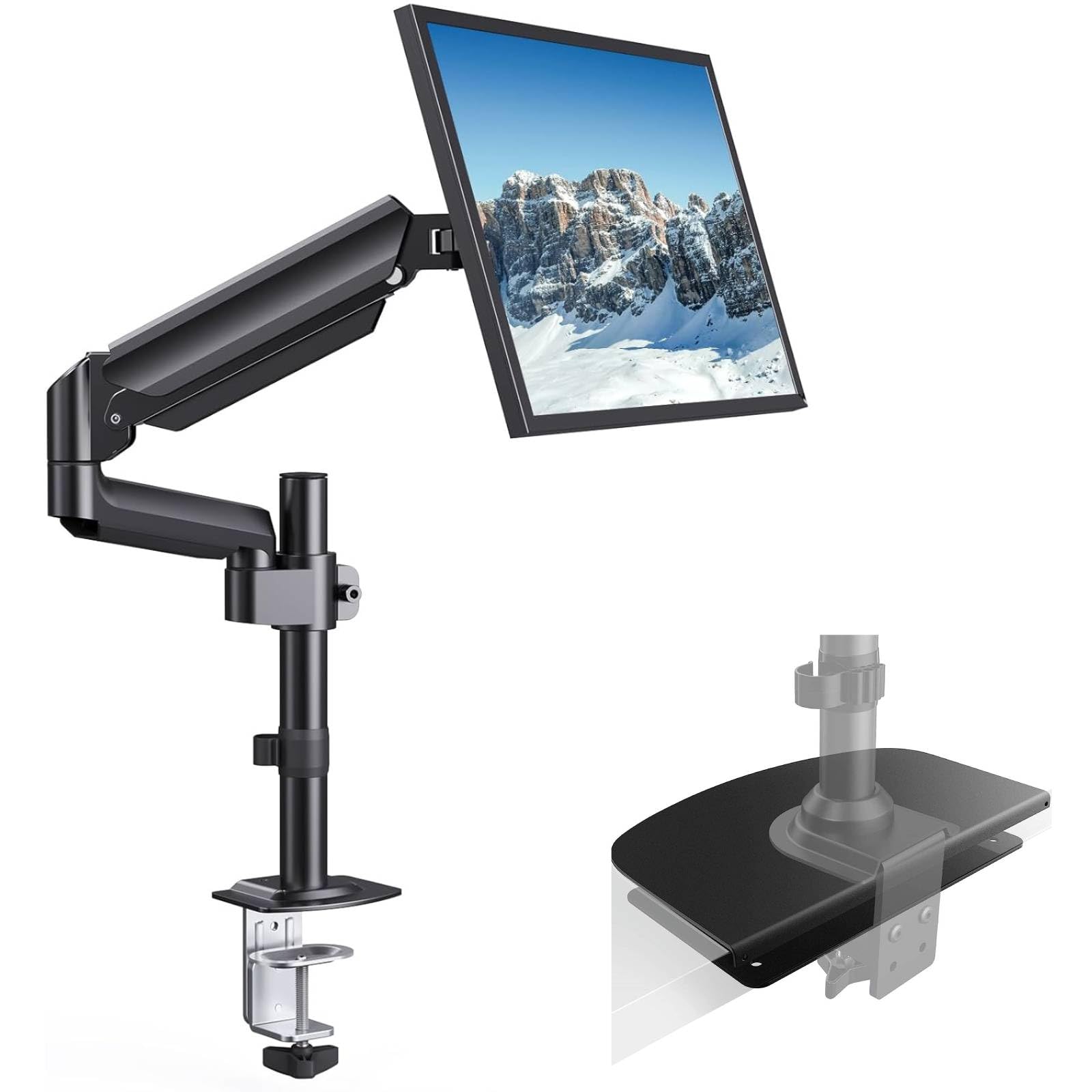 Amazon.com: HUANUO Single Monitor Arm, Tall Computer Monitor Stand for ...