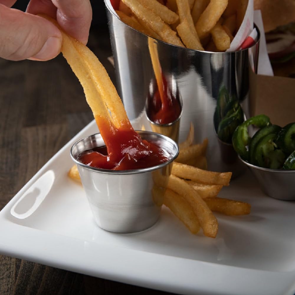Snapklik.com : 2.5 Oz Stainless Steel Condiment Sauce Cups Set Of 24 ...