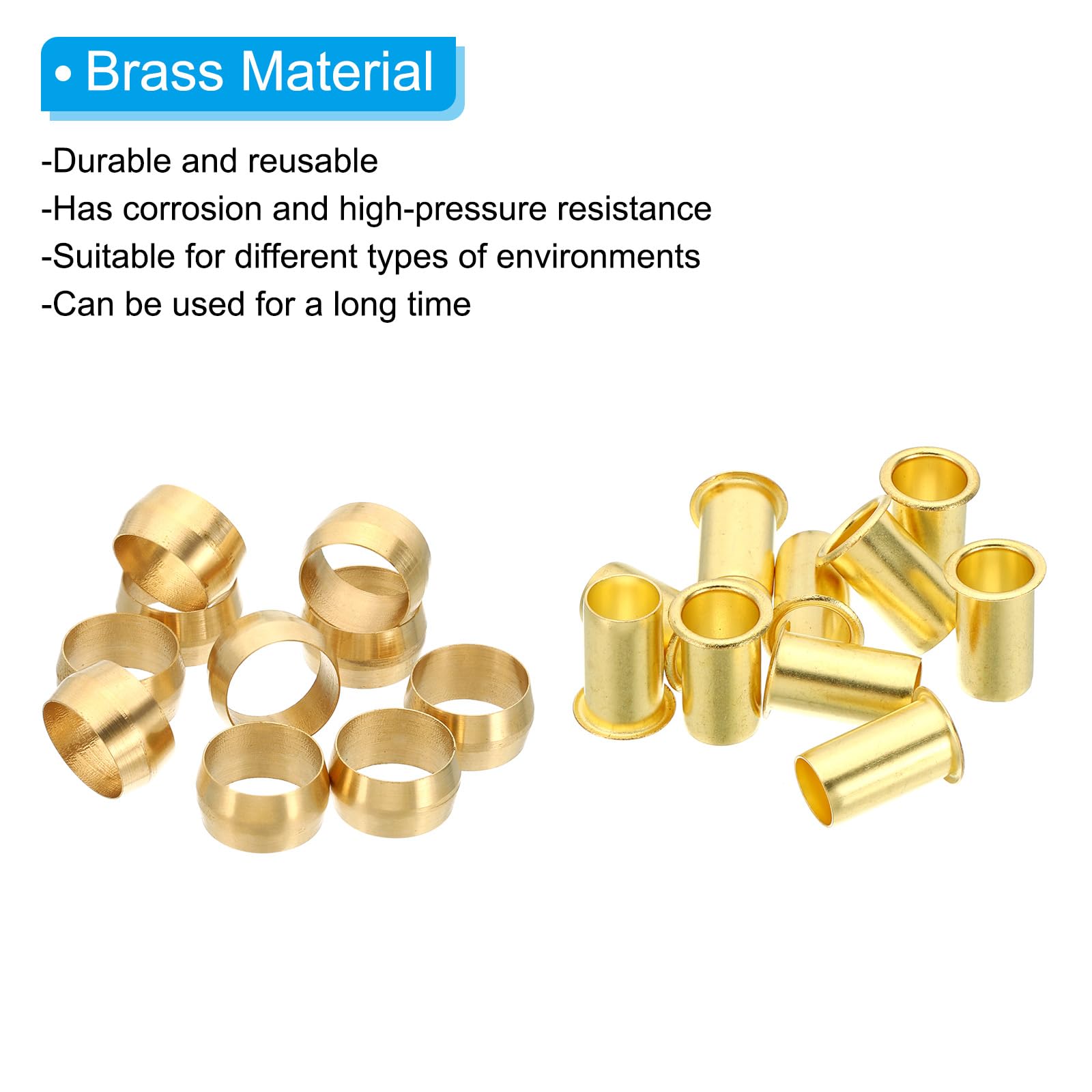 Plumbing Ferrule Kit 120pc 120-Piece Brass Compression Ferrules Kit ...