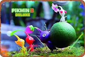 Amazon.com: Pikmin 3 Deluxe Game Metal Tin Sign Wall Art Decor Garden ...
