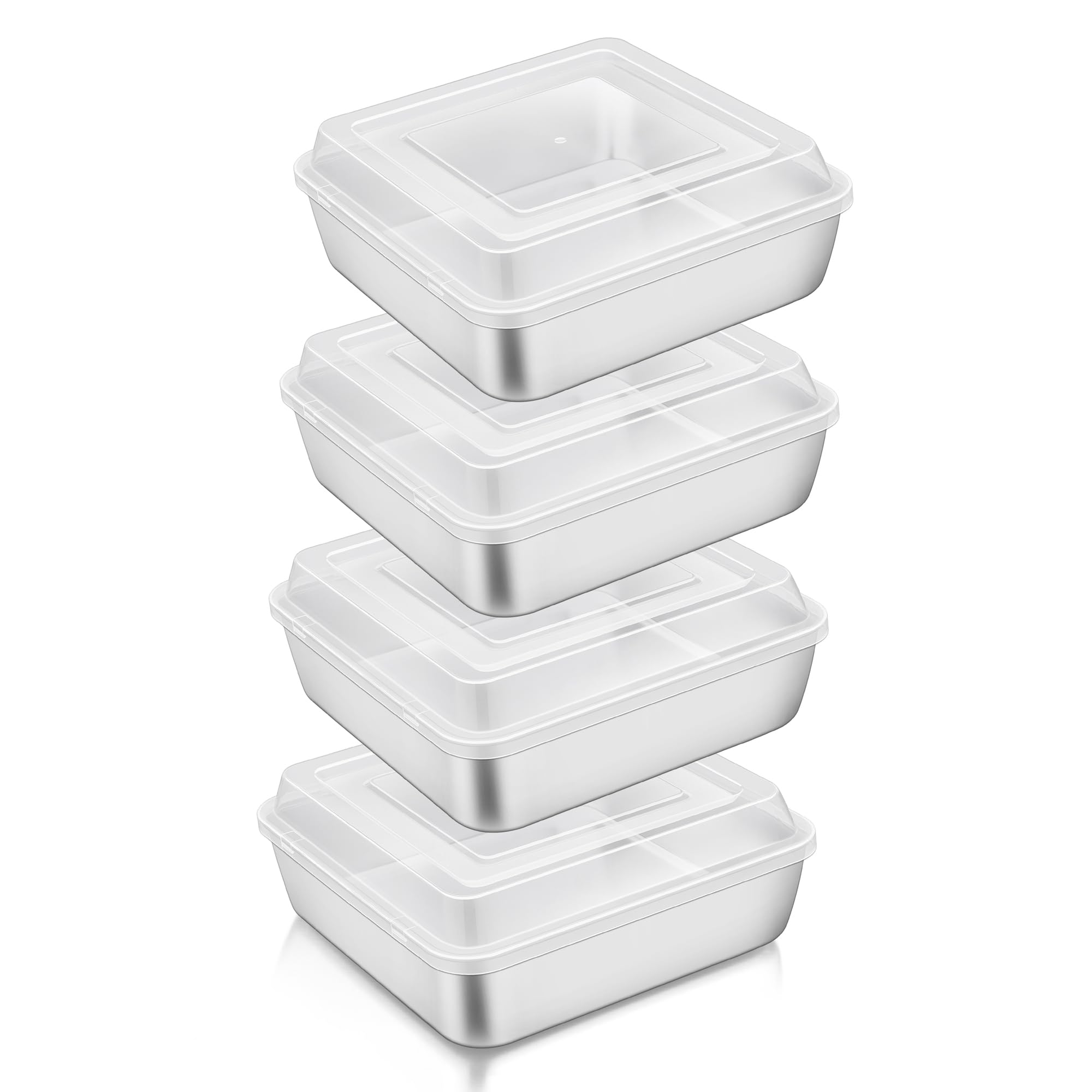 Amazon.com: TeamFar Square Cake Pan, 6 Inch Stainless Steel Mini Square ...