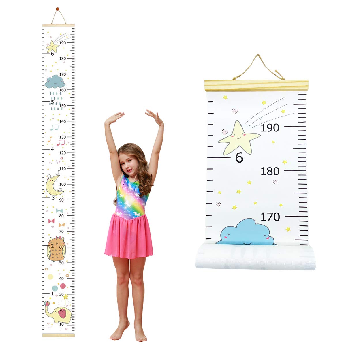 Baby Growth Chart Ruler for Kids,Removable Height Chart for Kids,Canvas ...