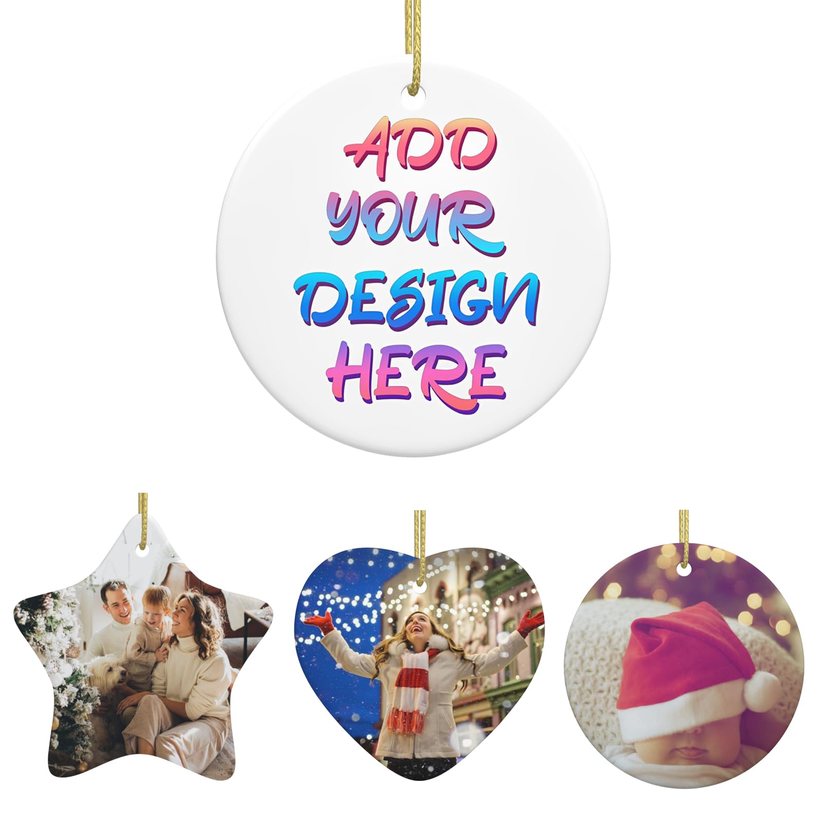 Amazon.com: Personalized Photo Christmas Ornaments Design Your Own ...
