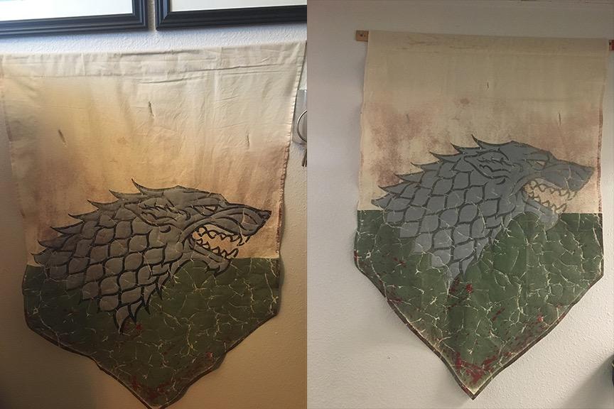 Amazon.com: Game of Thrones - Stark Banner - Battle Worn Fabric Poster ...