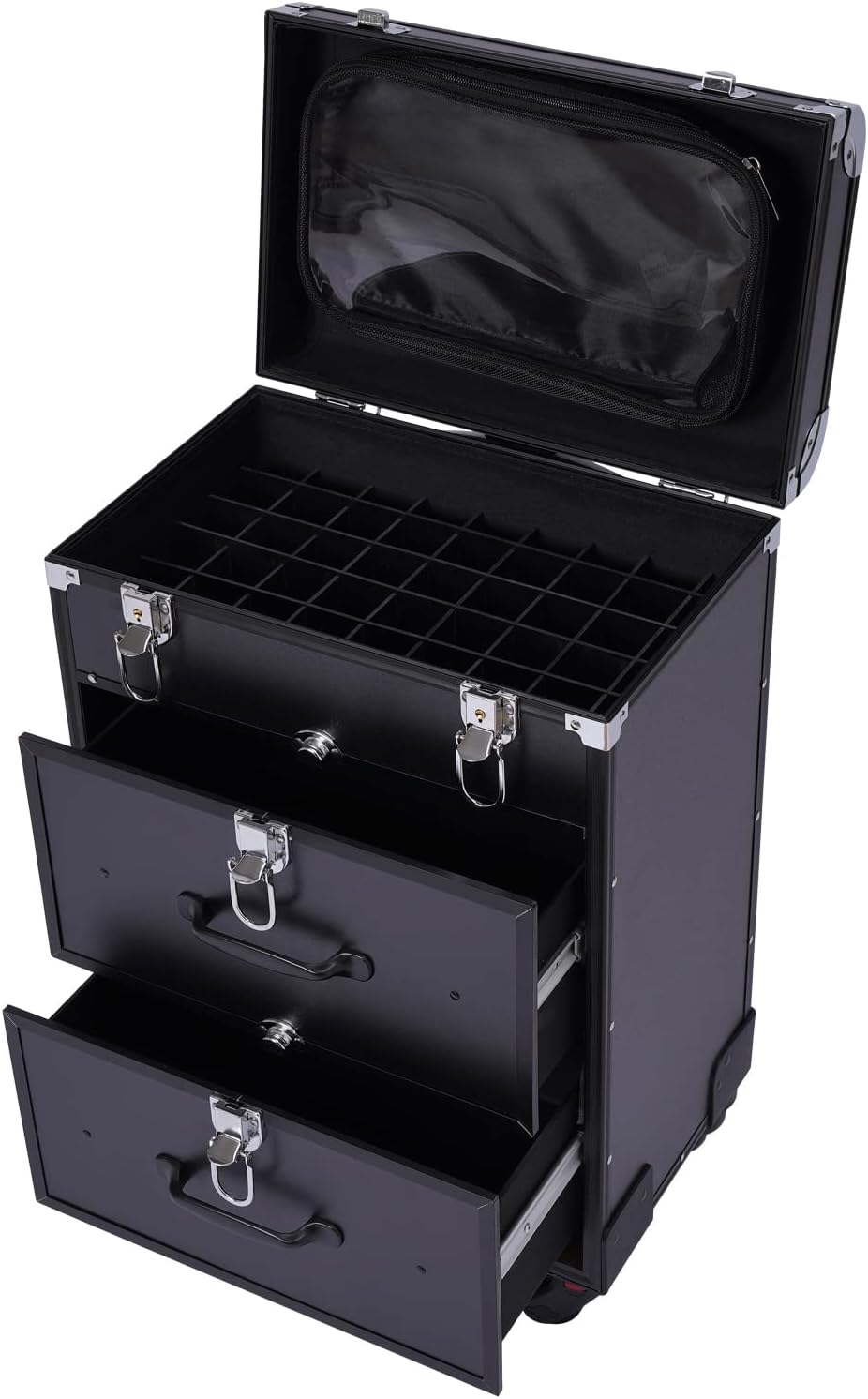 Amazon.com: DDBESSIC Rolling Makeup Case Makeup Train Case, 3-Tier ...