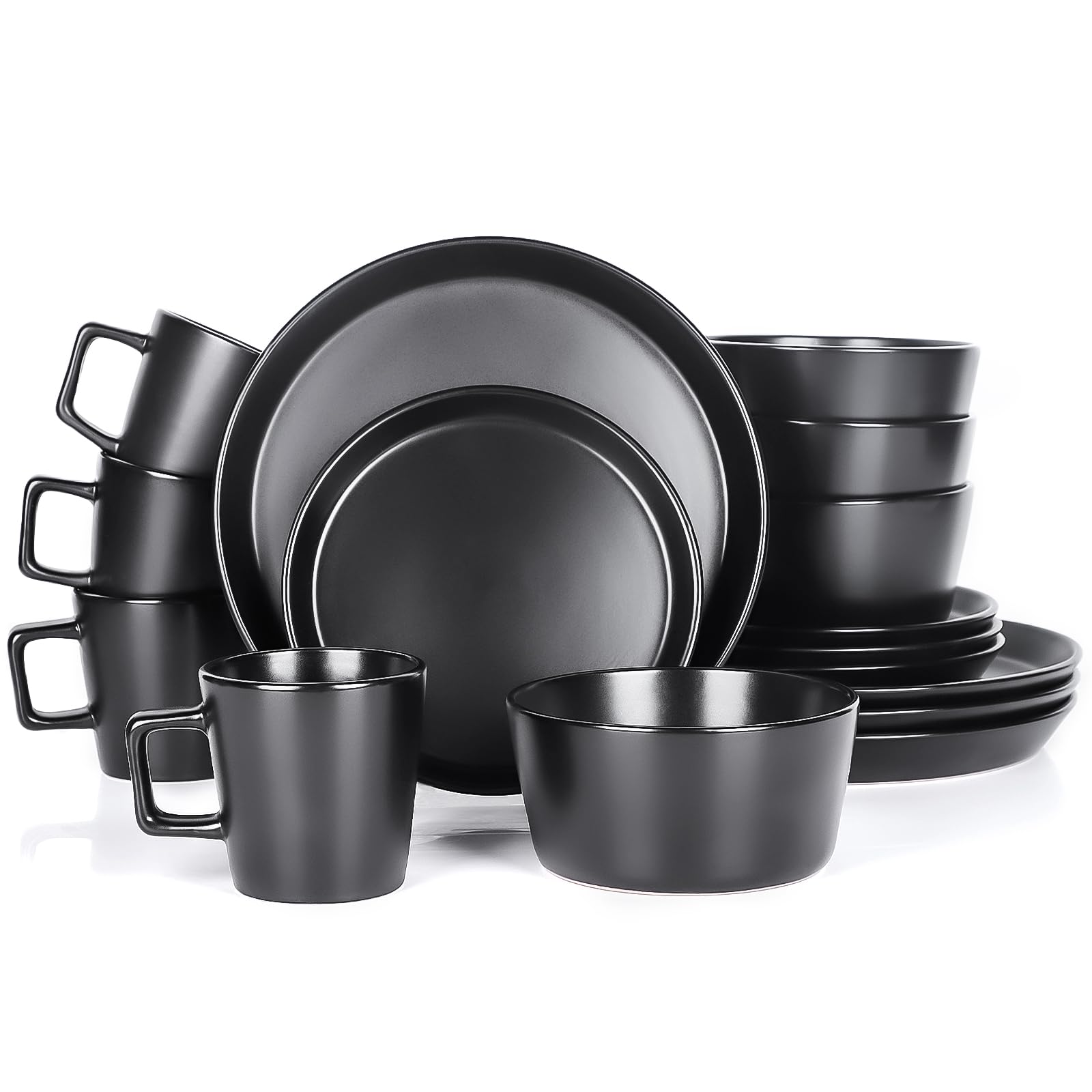 Amazon.com | GOOD ALWAYS Plates and Bowls Sets, 16 Pieces Dinnerware ...