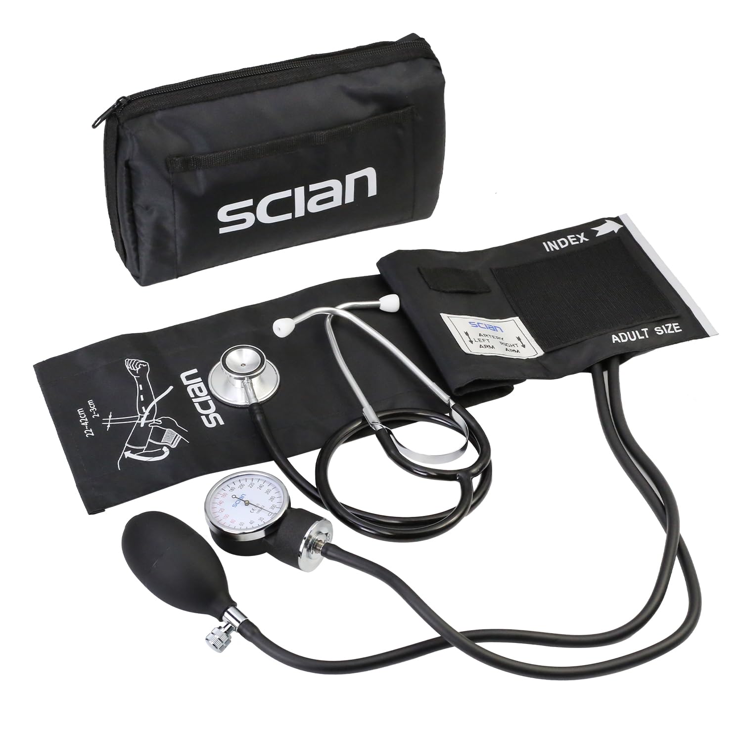 Amazon.com: Scian Aneroid Sphygmomanometer and Dual Head Stethoscope ...