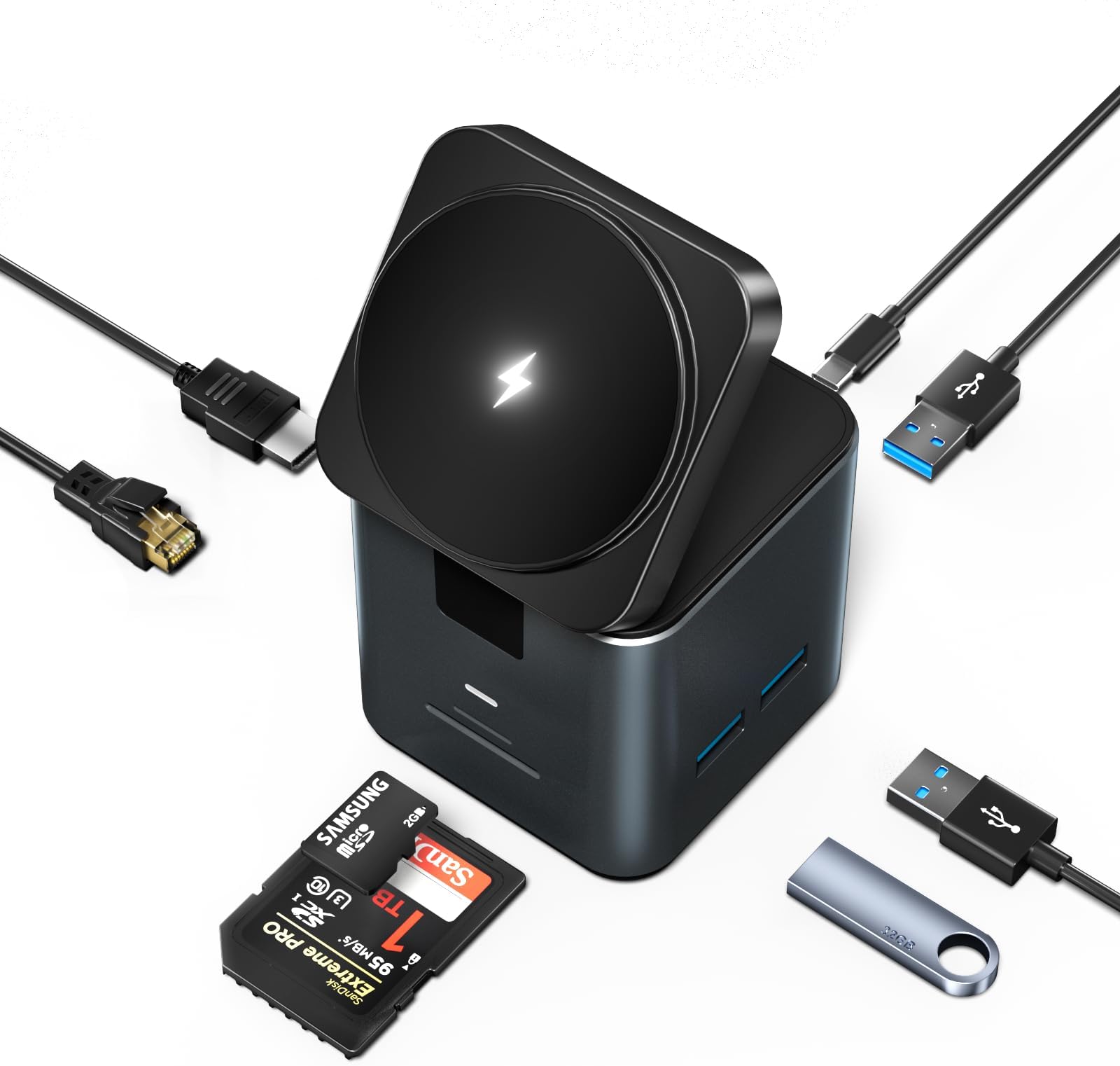 Amazon.com: USB C to 4K HDMI VGA Multiport Adapter, 4-in-1 USB C Hub with 4K@30HZ, VGA, USB 3.0 ...