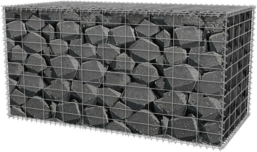 Amazon.com : Gabion Basket | Gabion Stone Basket Cage | Galvanized Rock ...