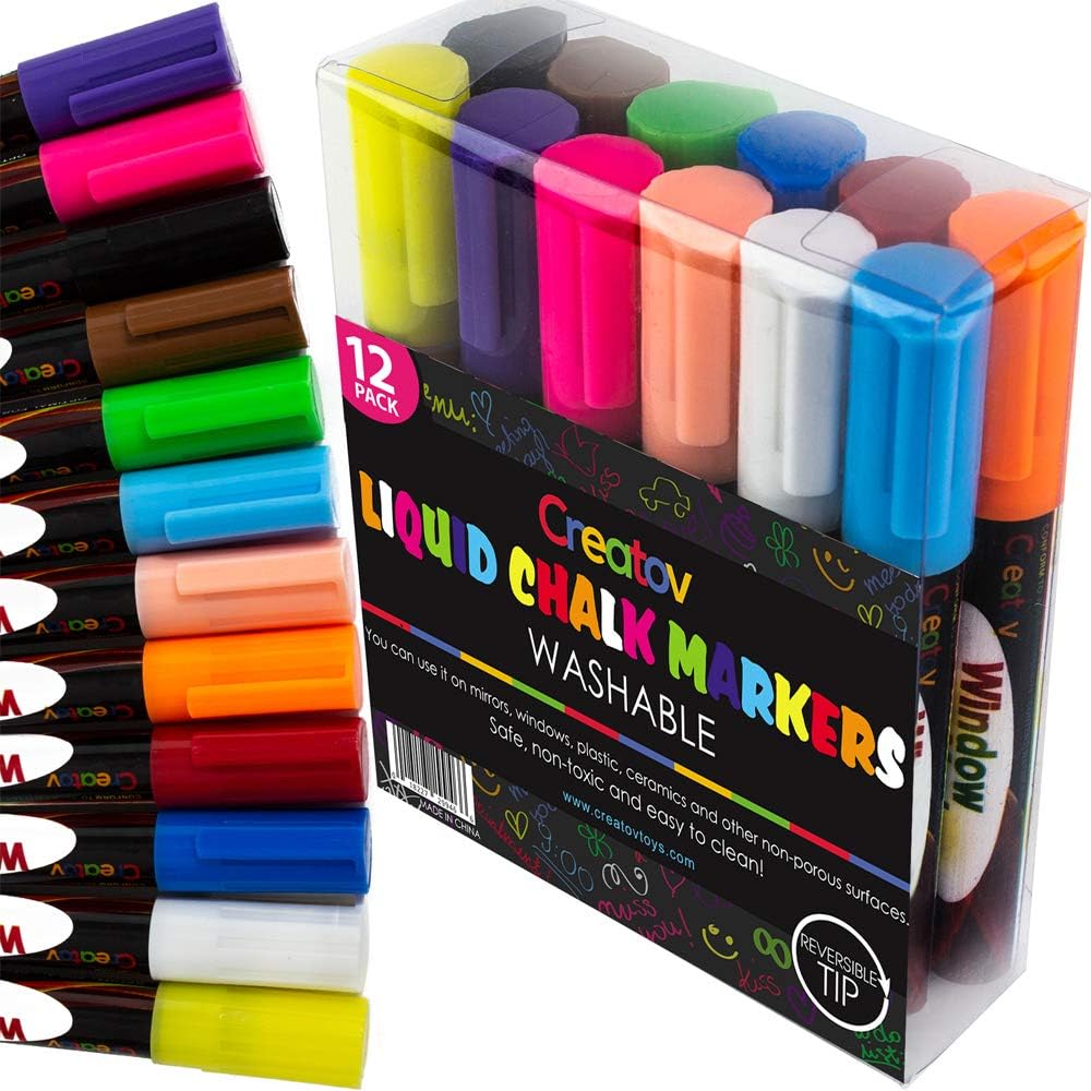 Amazon.com : Rainbow Joy Liquid Chalk Markers -12 Pack Erasable Neon ...