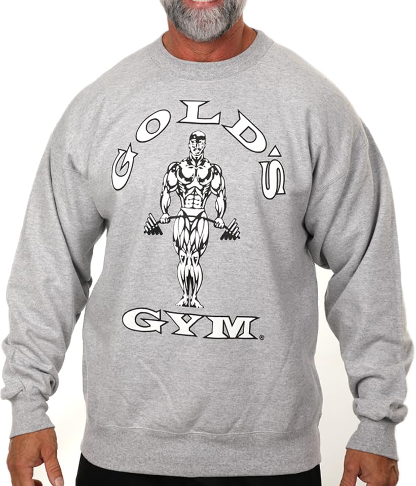 Gold's Gym Basic Sweatshirt - Official Licensed - BS-1 (L, Gray Heather ...