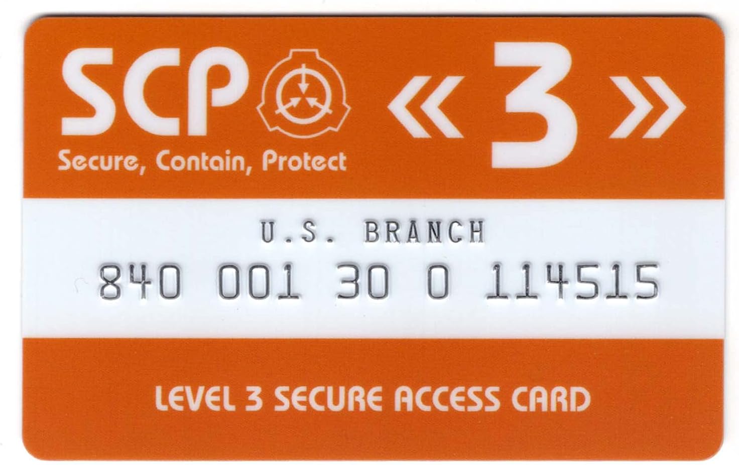 HOKUSHIN SCP Foundation Secure Access Card Level 3 U.S. Branch : Amazon ...