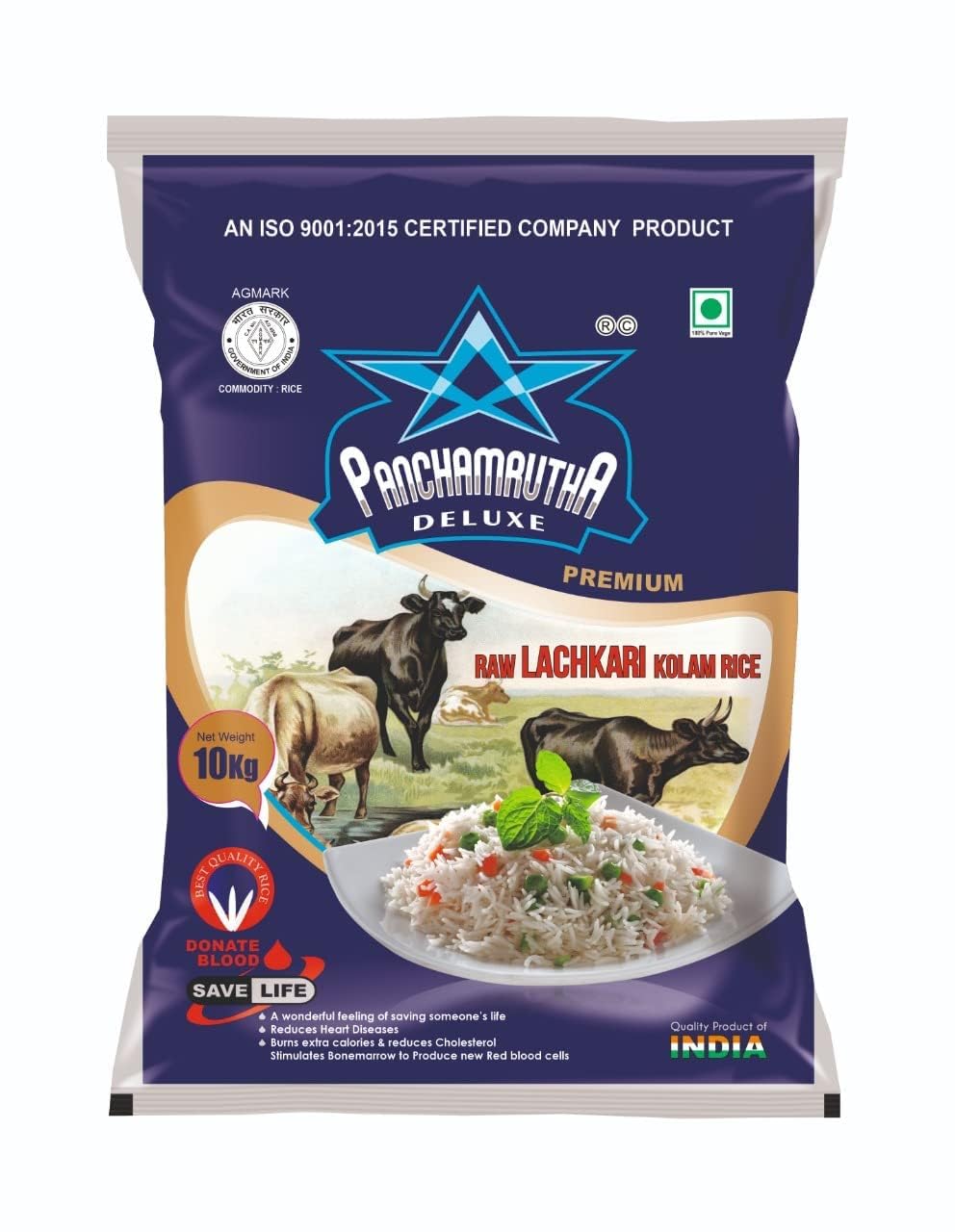 PANCHAMRUTHA DELUXE Raw Lachkari Kolam Rice 12 Months Old Natural ...