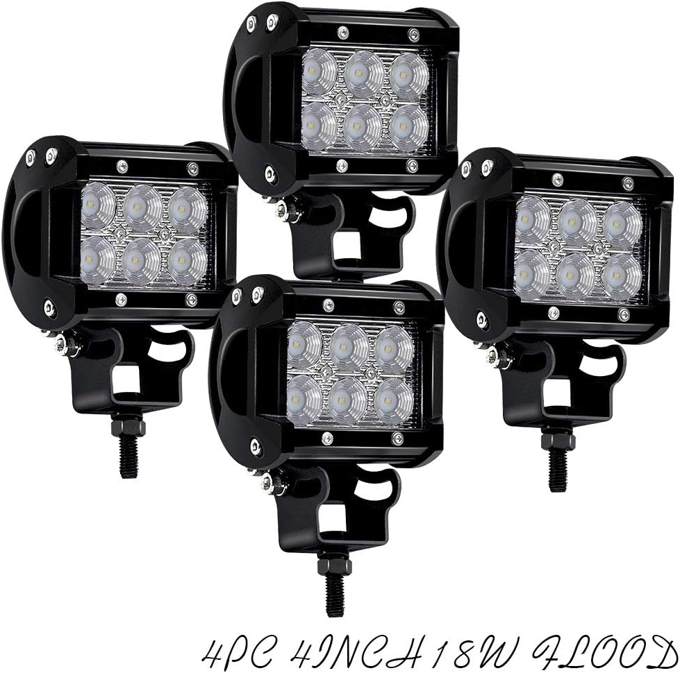 Amazon.com: (Pack of 4Pcs) 4 Inch High Power 18w LED Work Light Flood ...