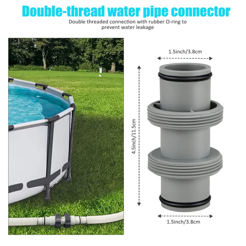 Pool Hose Connector 38 mm/1.5 Inch, 2-Way 38 mm Swimming Pool Hose ...