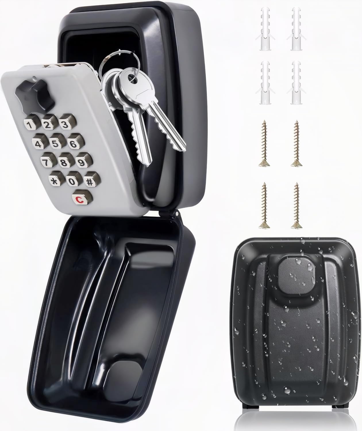 Nadiaen Key Safe Wall Mounted Key Safe Outdoor Key Lock Box Outdoor ...