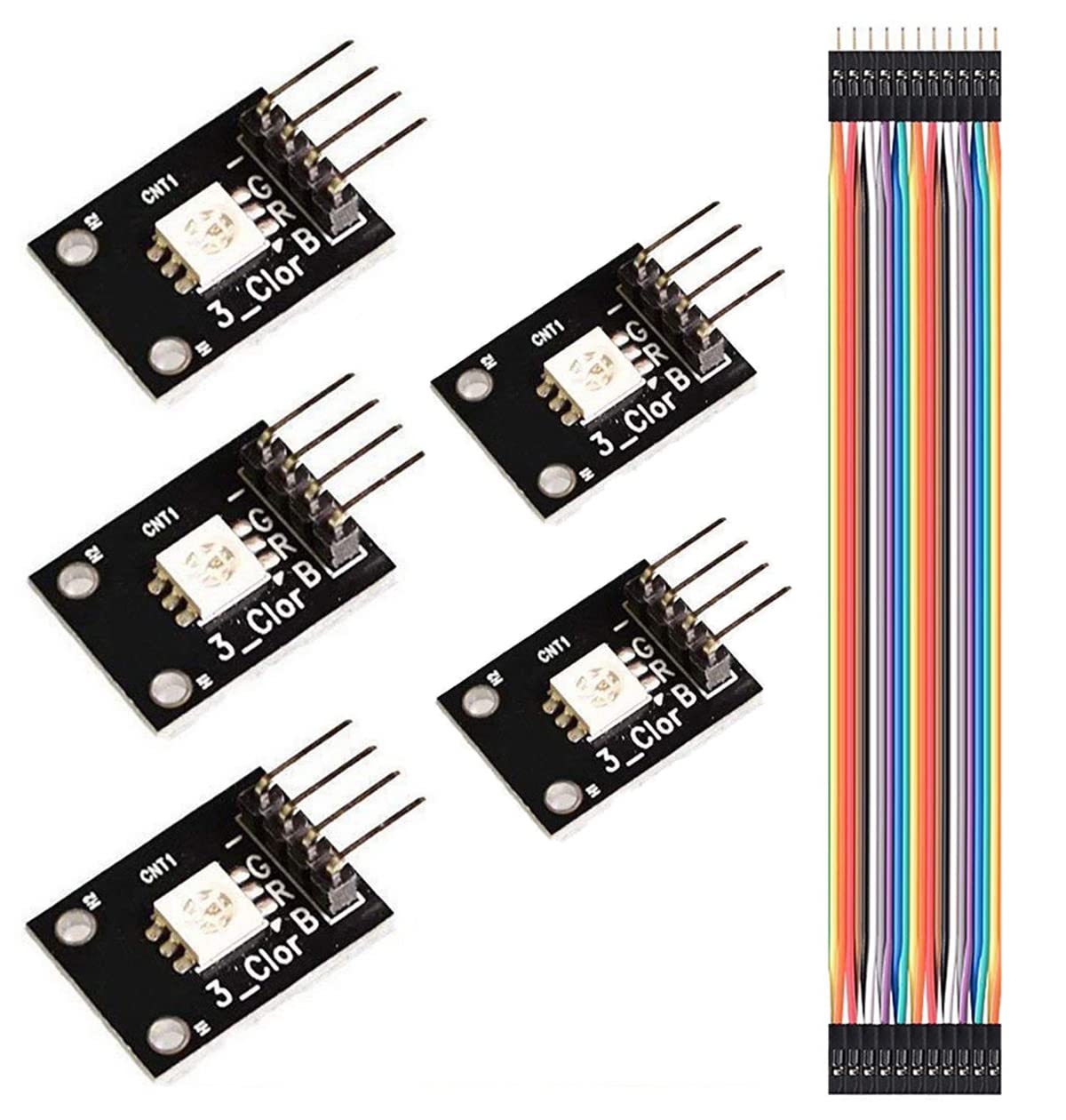 Youmile 5 Pcs Smd Led Module 3 Color Light 5050 Pwm Rgb Ky 009 For Arduino Mcu Raspberry Diy