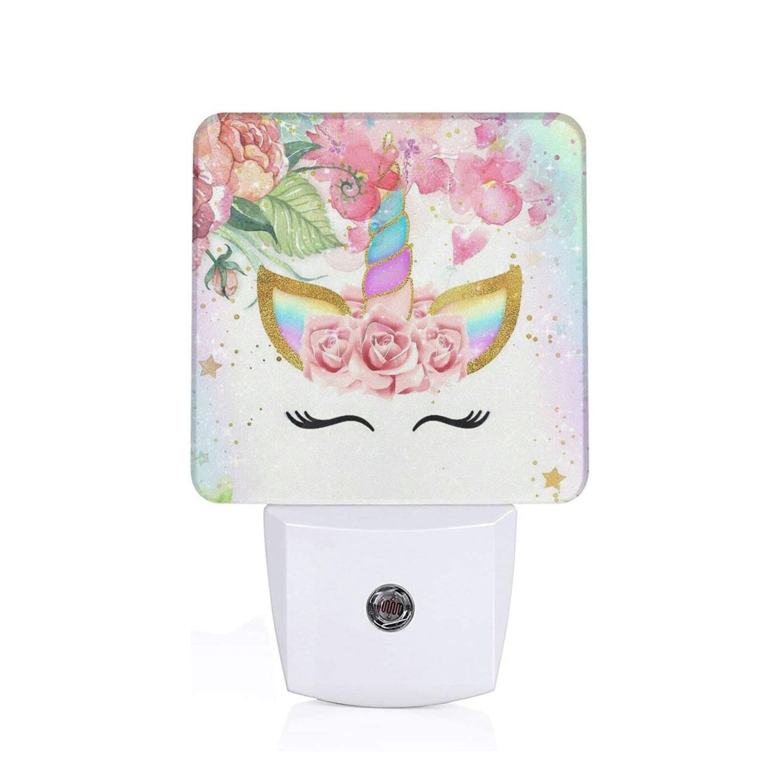 SXEACVS Cute Unicorn Pink Night Lights Plug in LED Nightlights Auto ...